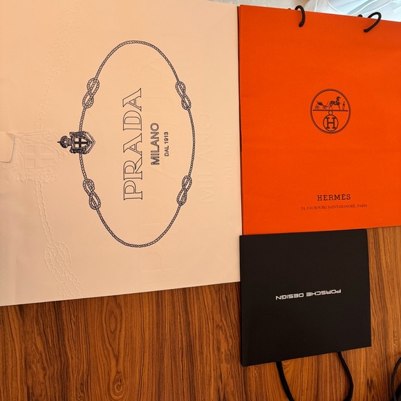 Prada | Storage & Organization | Prada And Hermes Shopping Paper Bags ...